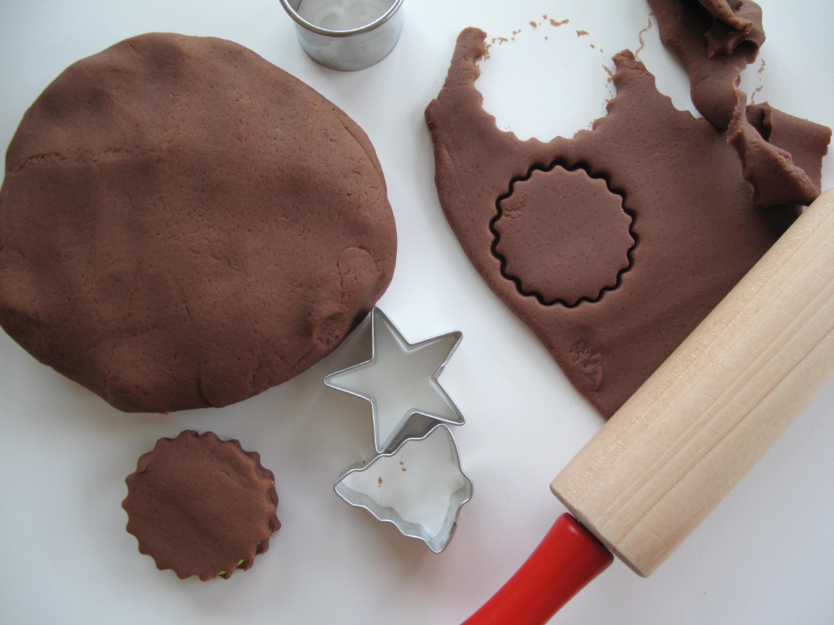 Easy to make chocolate play dough for Valentines Day