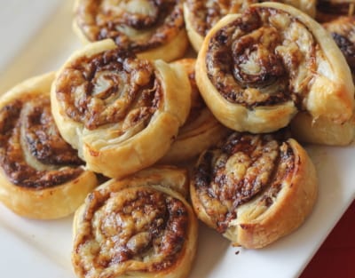 Cheese and vegemite pinwheels