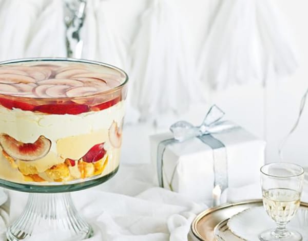 White nectarine and rosewater trifle | Recipes | Kidspot NZ