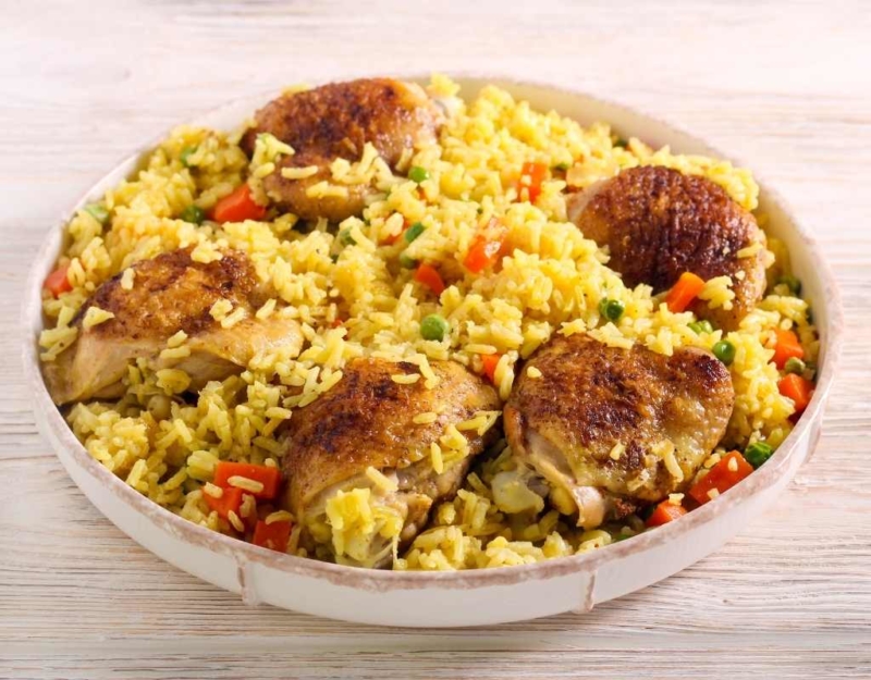 Arroz Con Pollo (Mexican-style chicken and rice )