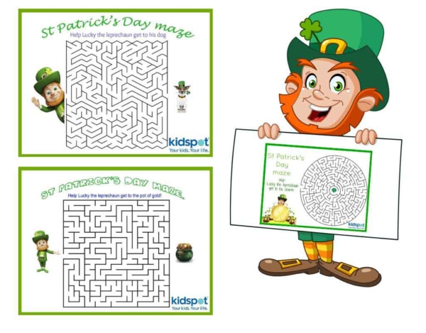 St Patrick's Day - Mazes - FREE printable