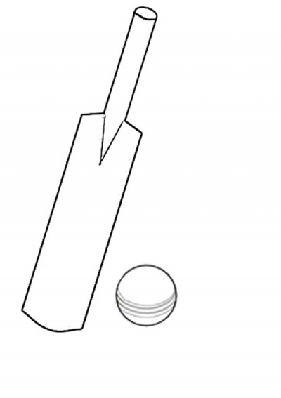 Cricket bat and ball colouring page | Activities | Kidspot