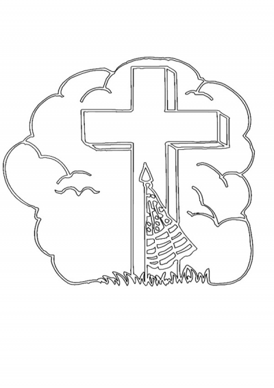 Cross colouring page | Activities | Kidspot