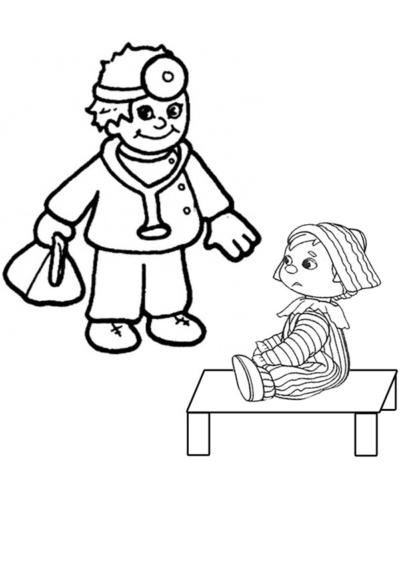 Doctor and Child colouring page | Activities | Kidspot