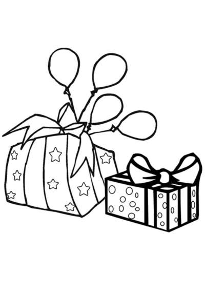 Gifts colouring page | Activities | Kidspot