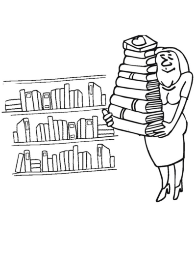 Librarian colouring page | Activities | Kidspot