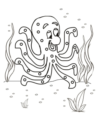 Octopus colouring page | Activities | Kidspot