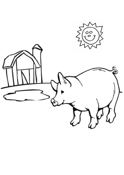 Pig colouring page | Activities | Kidspot