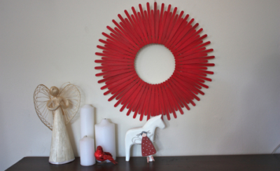 Paddle pop stick wreath | Christmas Cards |Kidspot