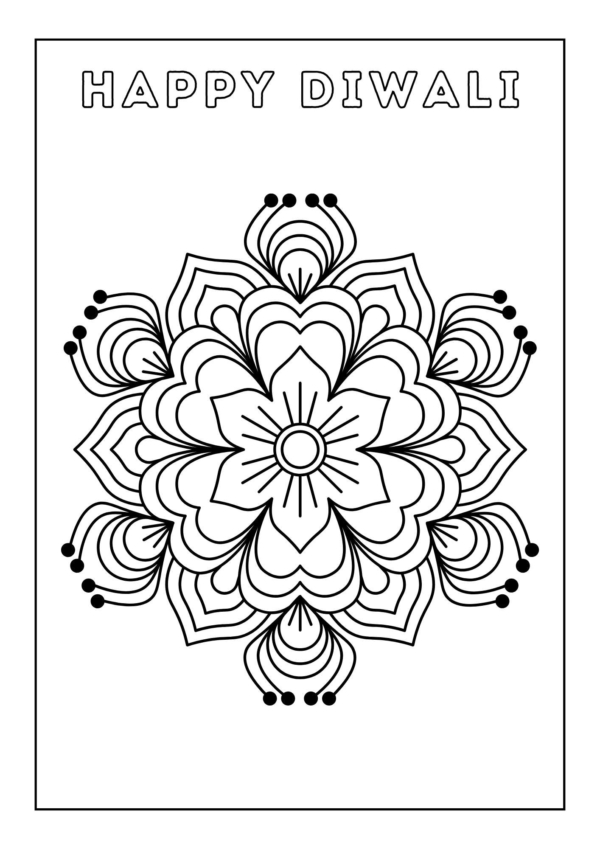 Greyscale Diwali Rangoli Colouring In Worksheets | Kidspot