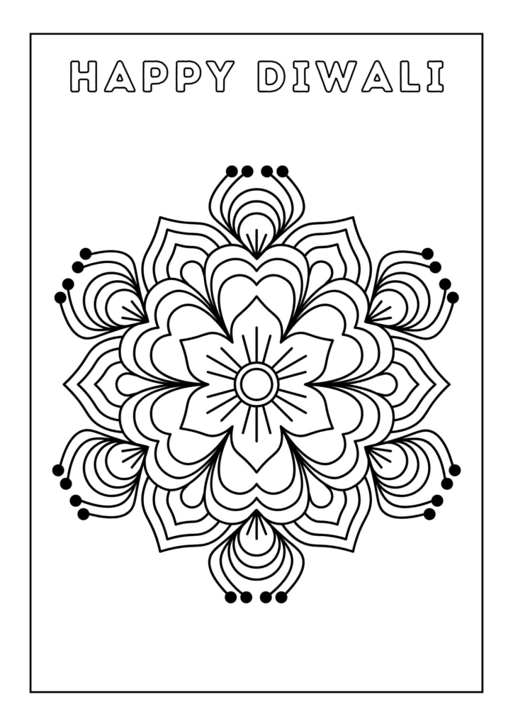 Greyscale Diwali Rangoli Colouring In Worksheets | Kidspot